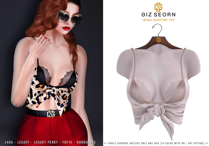 Second Life Marketplace - GIZ SEORN: Leora Knotted Top [Cream]